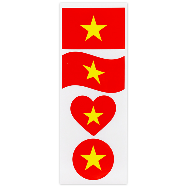 Bộ 4 Sticker Hình Lá Cờ Việt Nam - HFP 9 - FAHASA.COM