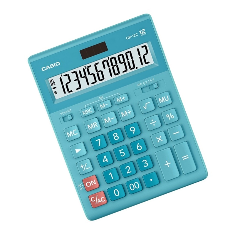 Máy Tính Văn Phòng Casio GR-12C-LB - Xanh Ngọc - FAHASA.COM