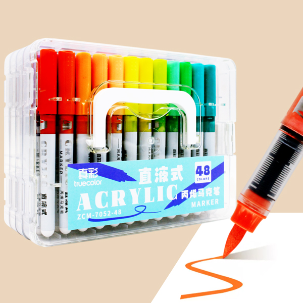 Hộp 48 Bút Lông Màu Acrylic Marker - Direct Ink - Truecolor ZCM-7052_48 ...