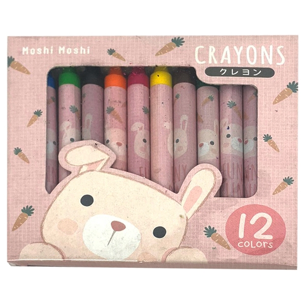 Sáp 12 Màu Moshi ngắn 433 - Hình Thỏ - FAHASA.COM
