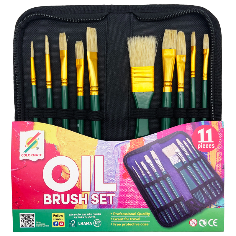 Bộ 10 Cây Cọ Vẽ Màu Dầu - Colormate 112724 - FAHASA.COM