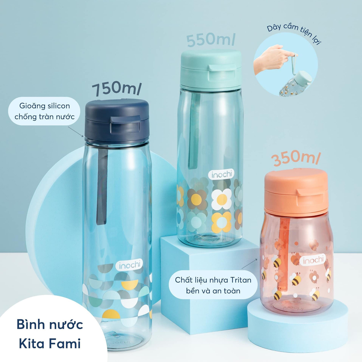 Bình Nước Kita Fami 500 ml - Inochi HIN.BIKF.0500 - Màu Xanh Dương ...