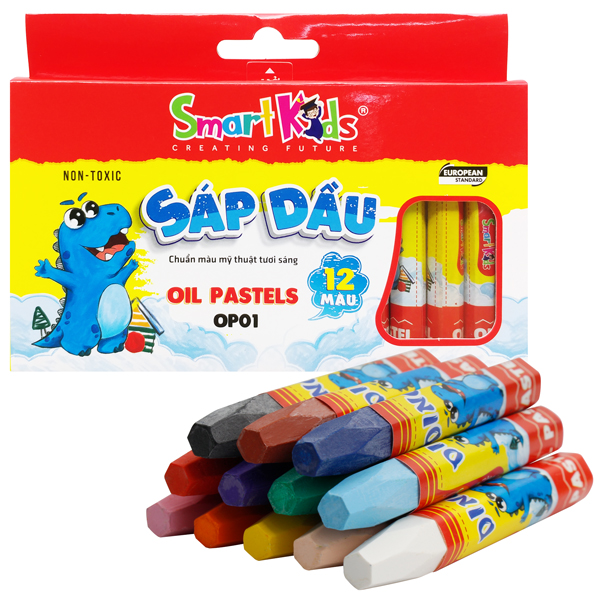 Hộp 24 Bút Màu Sáp Dino - Smartkids CR03 - FAHASA.COM