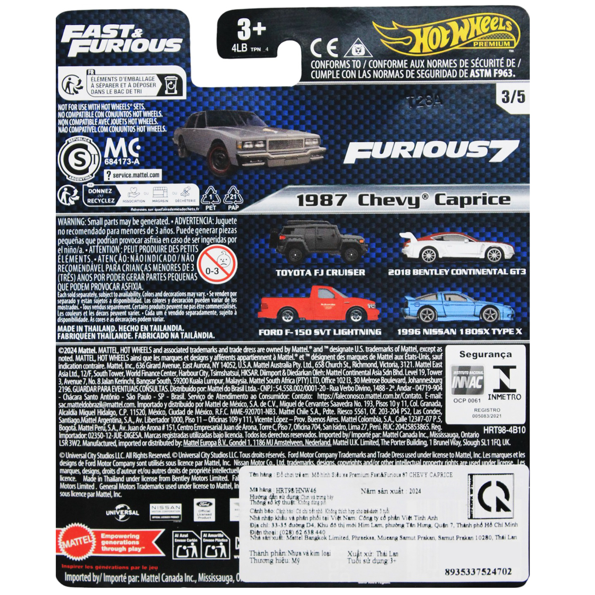 Đồ Chơi Mô Hình Siêu Xe Premium Fast & Furious 87 Chevy Caprice - Hot ...