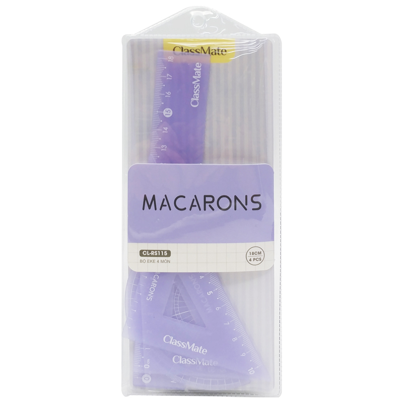 Bộ Thước Eke 4 Món Macarons 18 cm - ClassMate CL-RS115 - Màu Tím ...