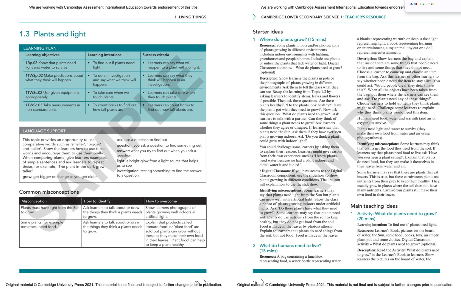 Cambridge Primary Science Teacher's Resource 1 With Digital Access (2nd ...