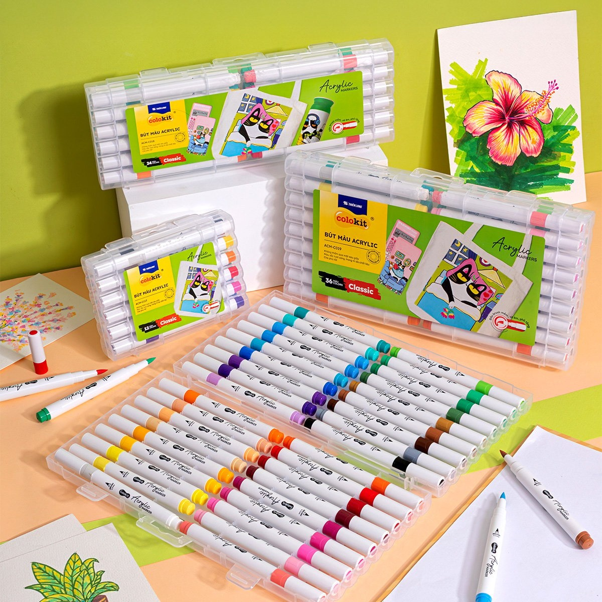 Hộp 24 Bút Màu Acrylic - Colokit ACM-C018 - FAHASA.COM
