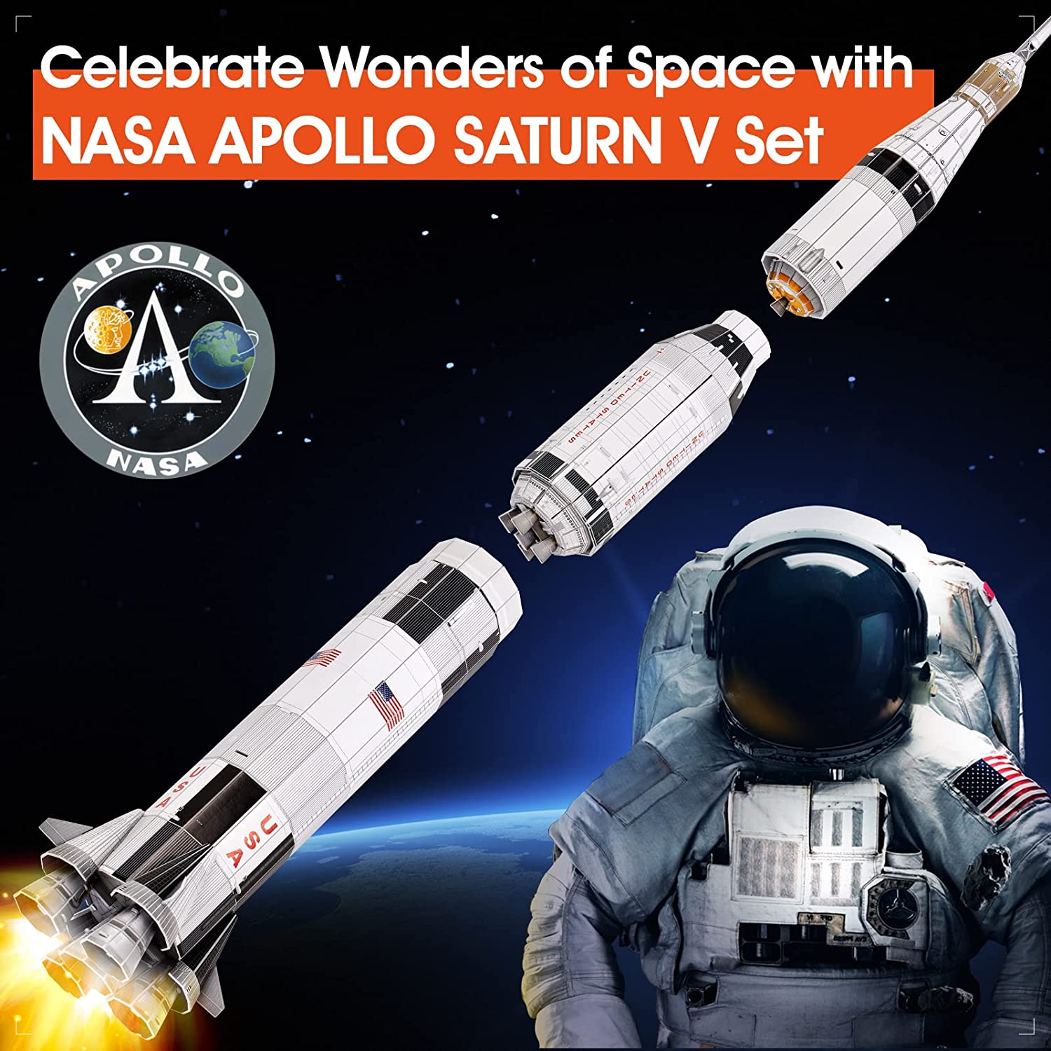 Bộ Xếp Hình Puzzle 3D NASA: Tên Lửa Vũ Trụ Saturn V - Apollo - CubicFun ...