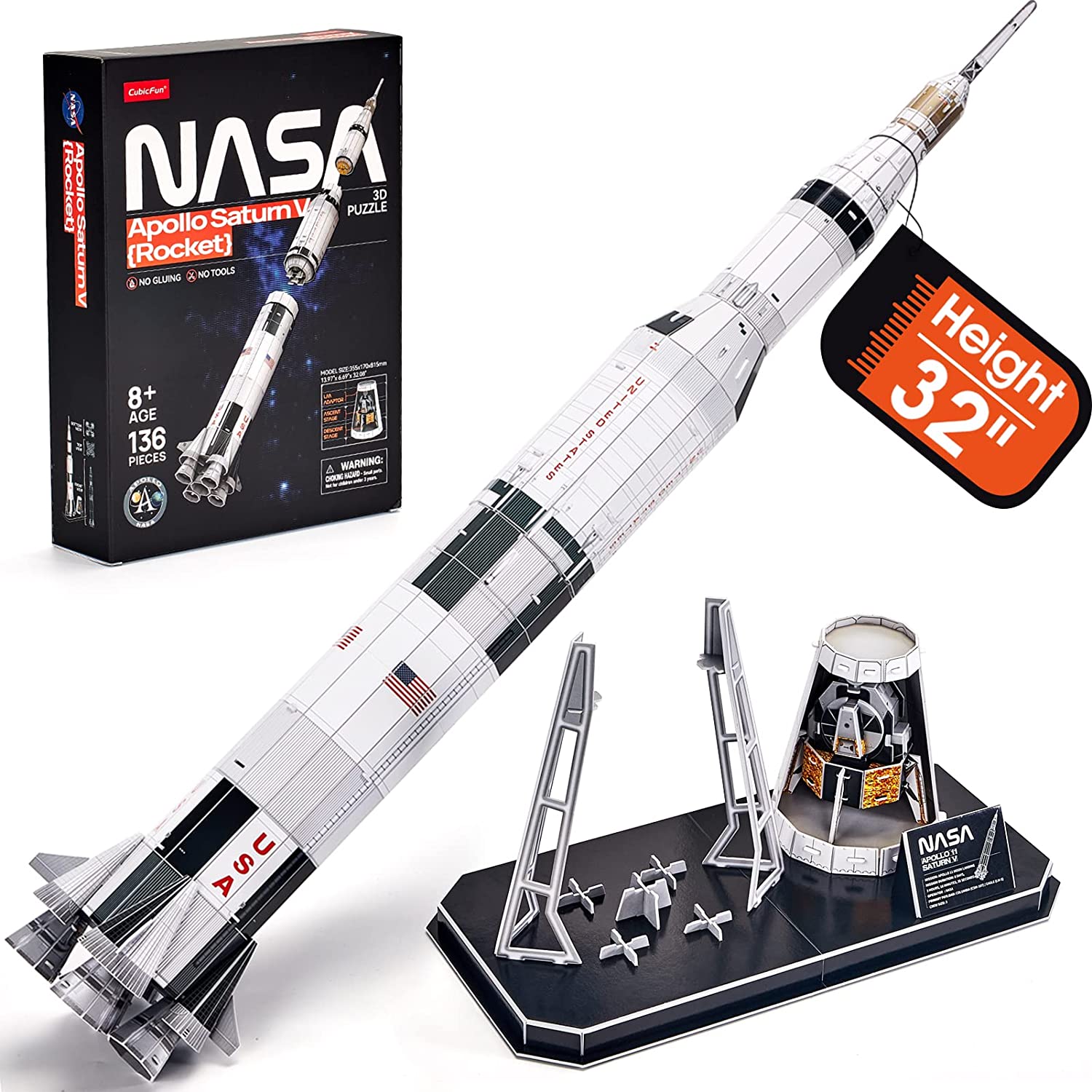 Bộ Xếp Hình Puzzle 3D NASA: Tên Lửa Vũ Trụ Saturn V - Apollo - CubicFun ...