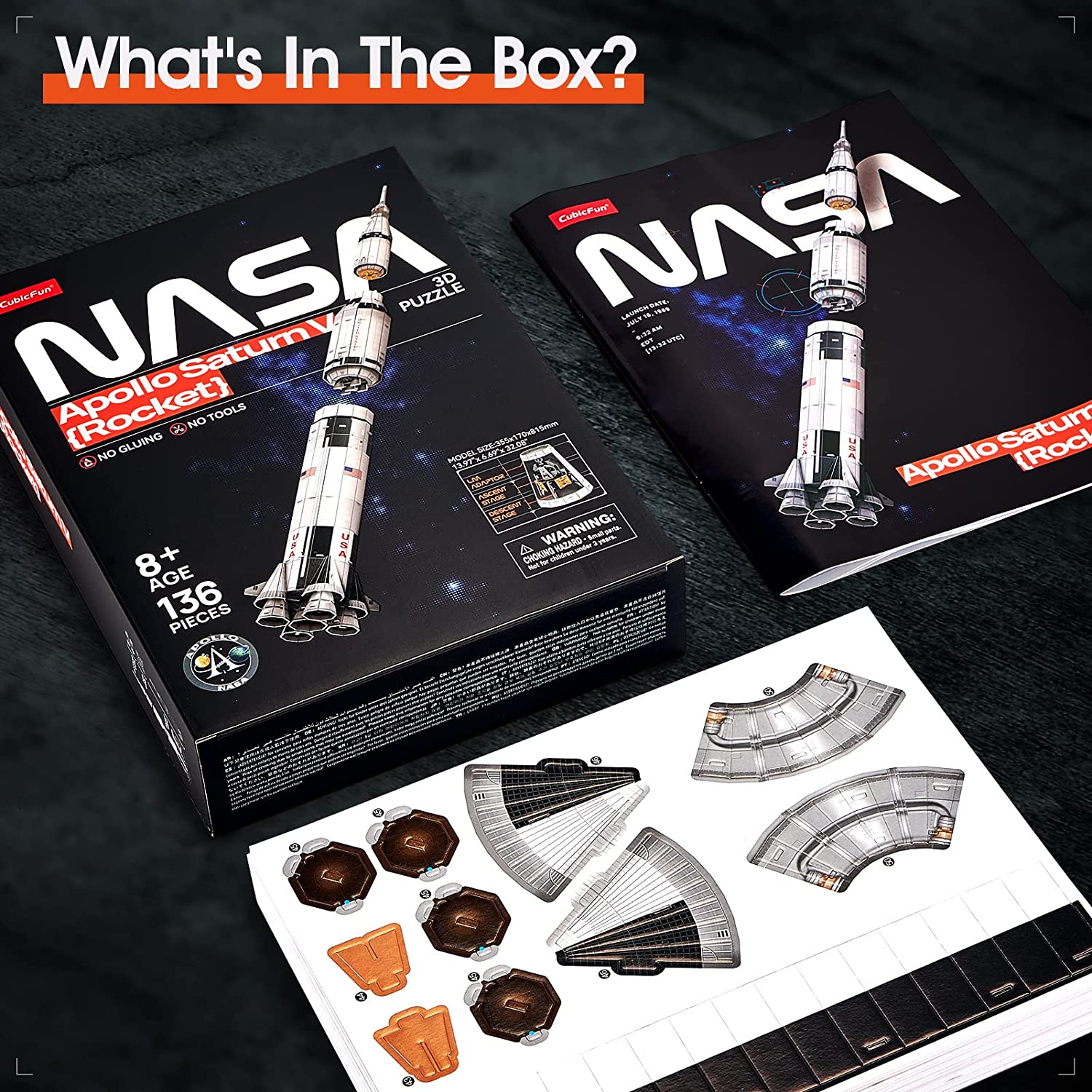 Bộ Xếp Hình Puzzle 3D NASA: Tên Lửa Vũ Trụ Saturn V - Apollo - CubicFun ...