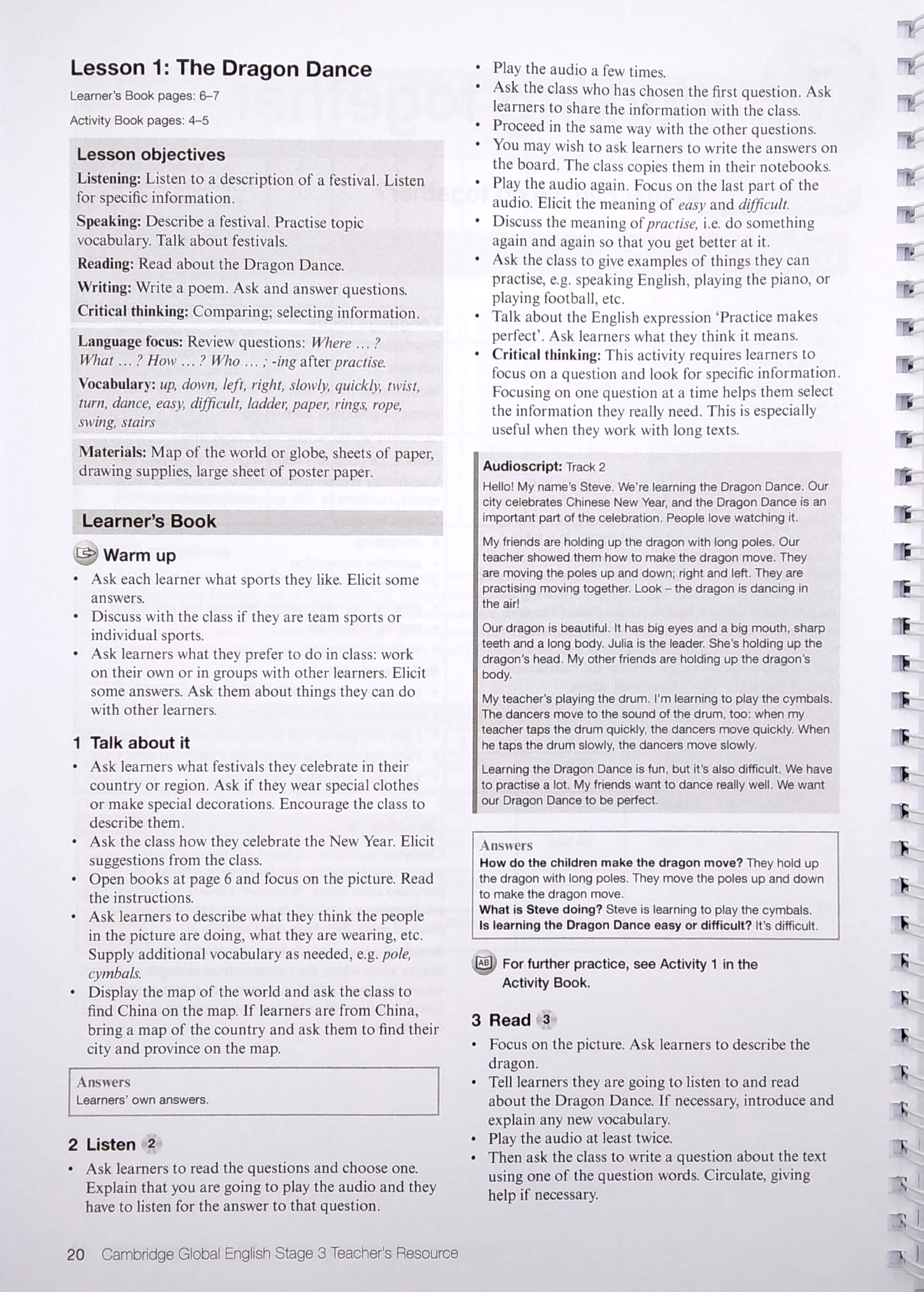 Cambridge Global English Stage 3 Teacher's Resource With Cambridge ...