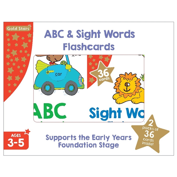 Gold Stars ABC & Sight Words Flashcards Set - FAHASA.COM