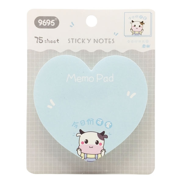 Giấy Note Hình Trái Tim 80 x 70 mm 9695-9057 - Màu Xanh - Bò Sữa (75 Tờ ...