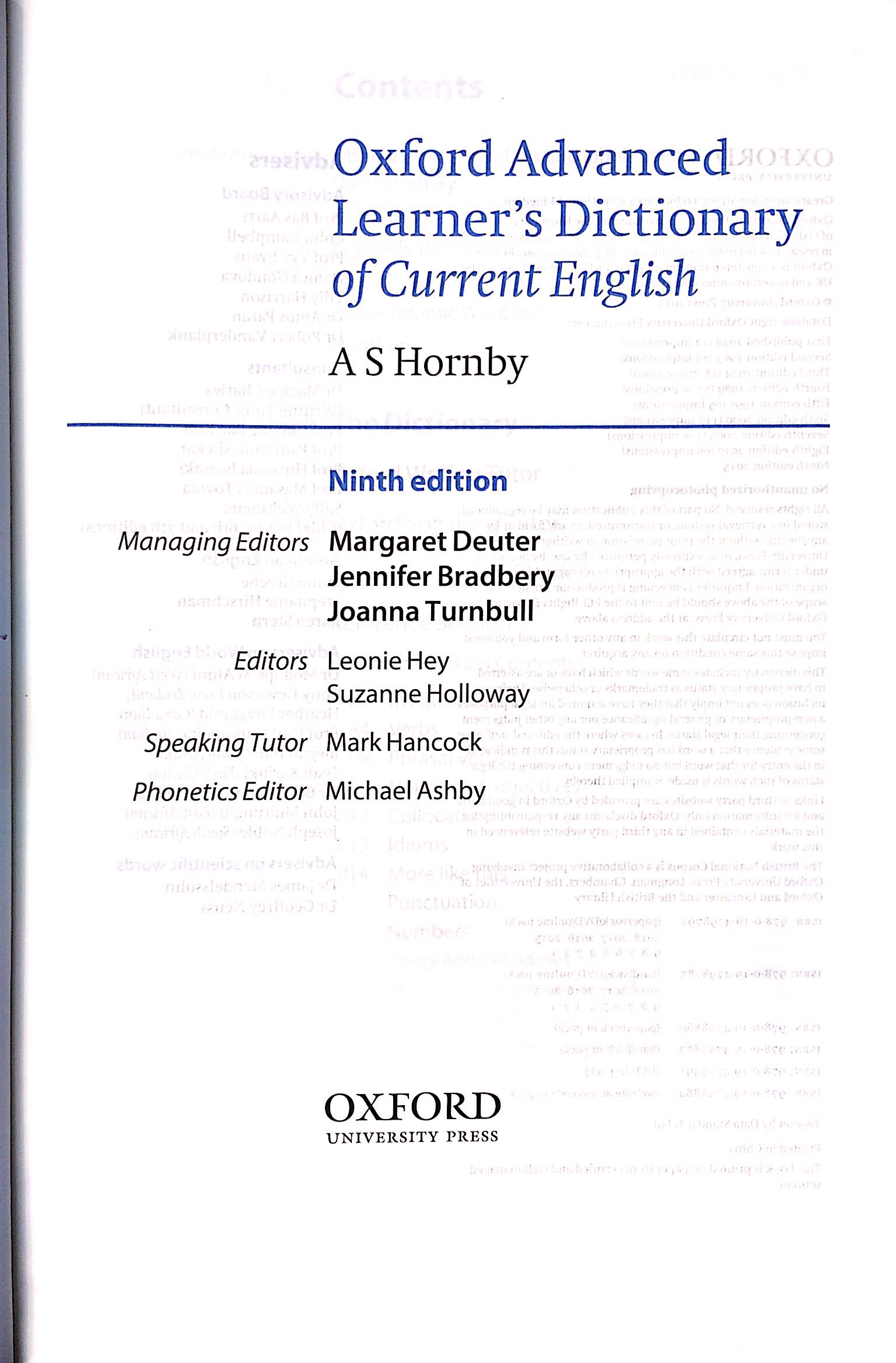 Oxford Advanced Learner's Dictionary, 9th Edition - Hardback with DVD ...