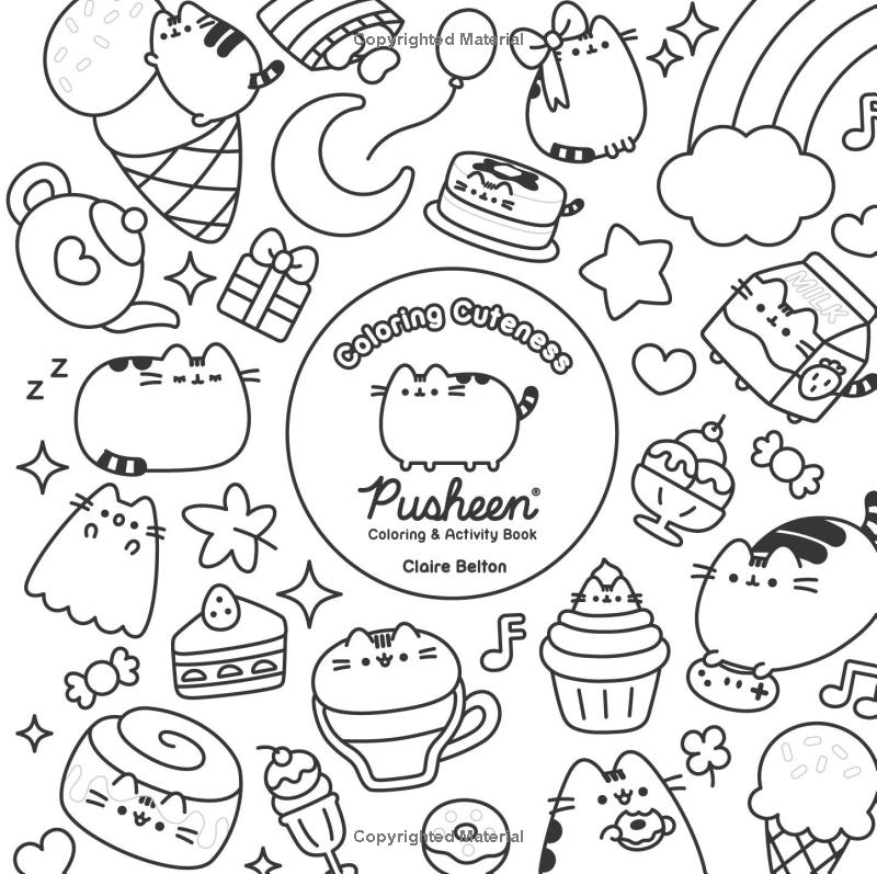 pusheen coloring pages food printable