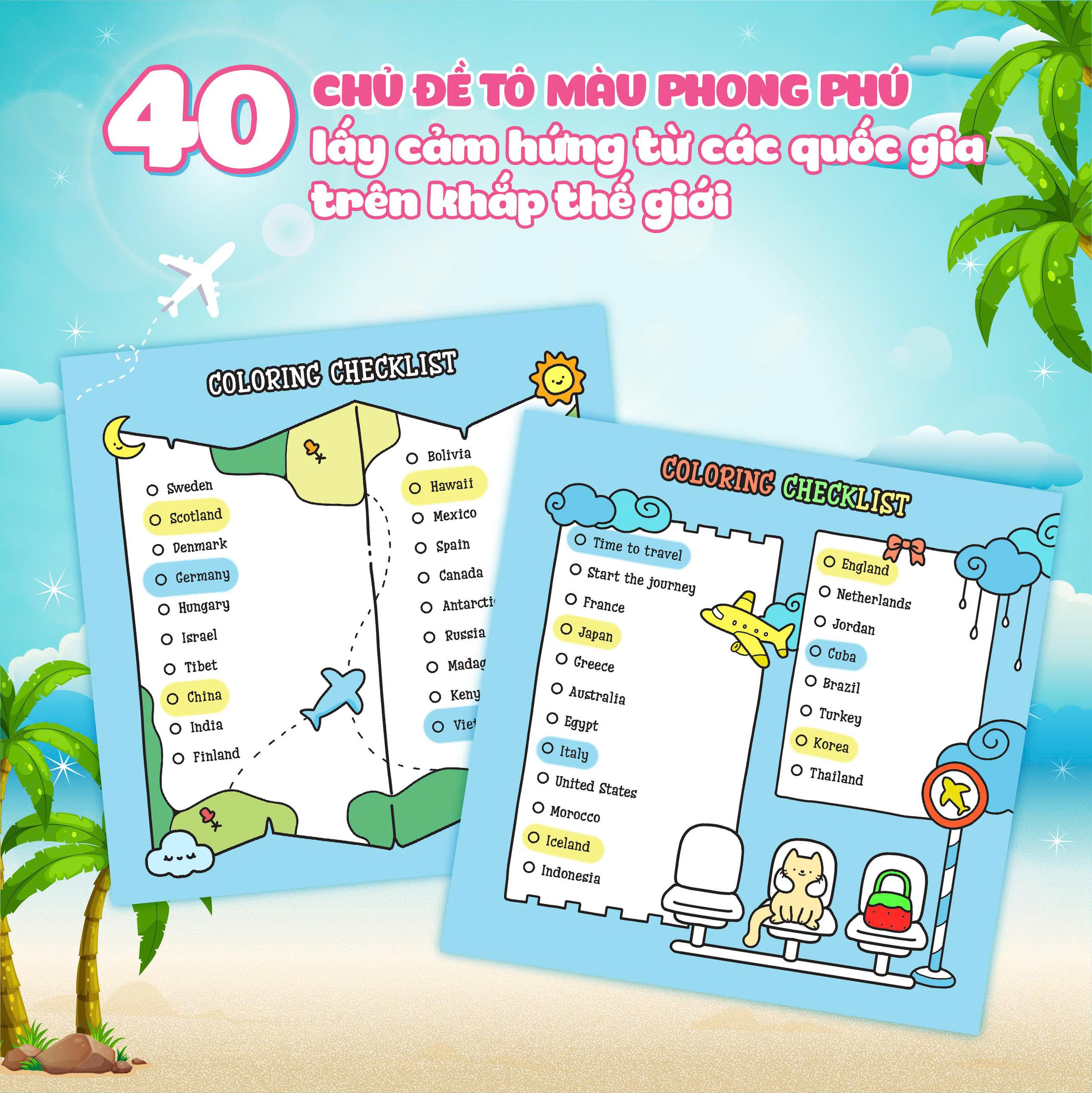 Sách Girl Holiday - Traveling Diary Coloring Book - FAHASA.COM