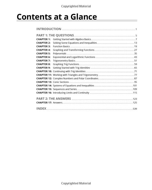 Pre-Calculus: 1001 Practice Problems For Dummies (+ Free Online ...