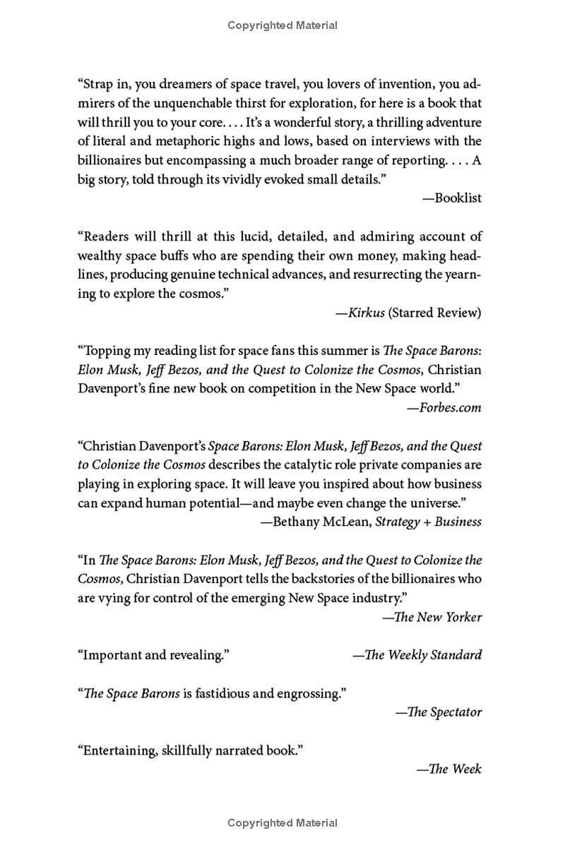 The Space Barons: Elon Musk, Jeff Bezos, And The Quest To Colonize The ...