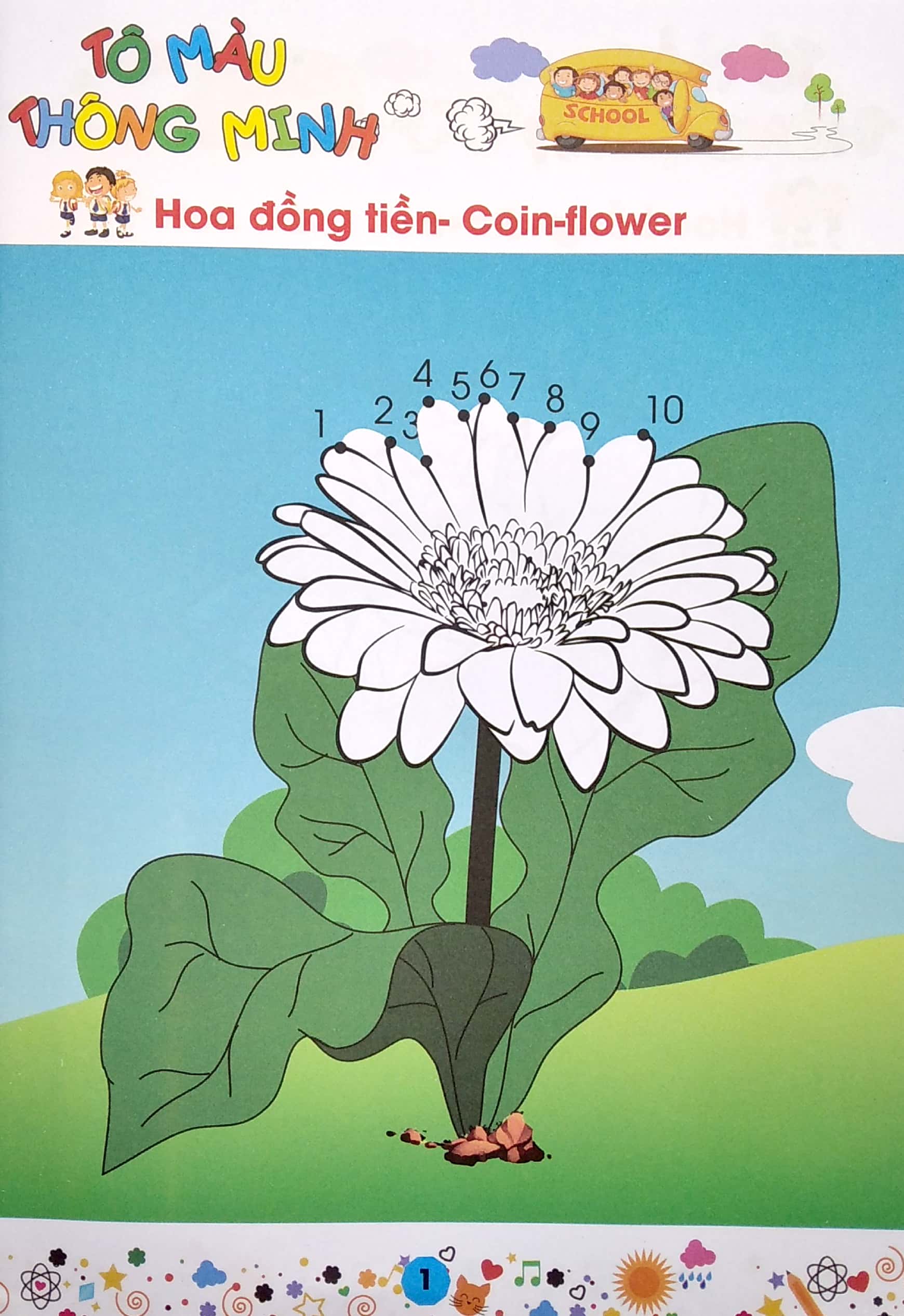 Sách Tô Màu Nối Số Thông Minh - Chủ Đề Các Loài Hoa - FAHASA.COM